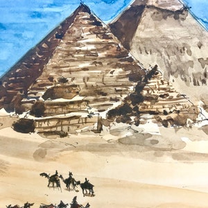 Pyramids of Giza / Egyptian Watercolor Painting / Desert - Etsy Canada