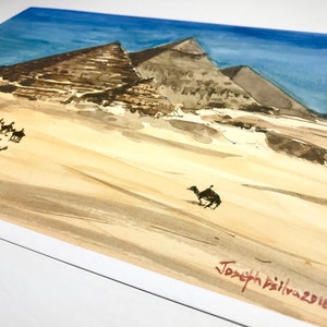 Pyramids of Giza / Egyptian Watercolor Painting / Desert - Etsy Canada