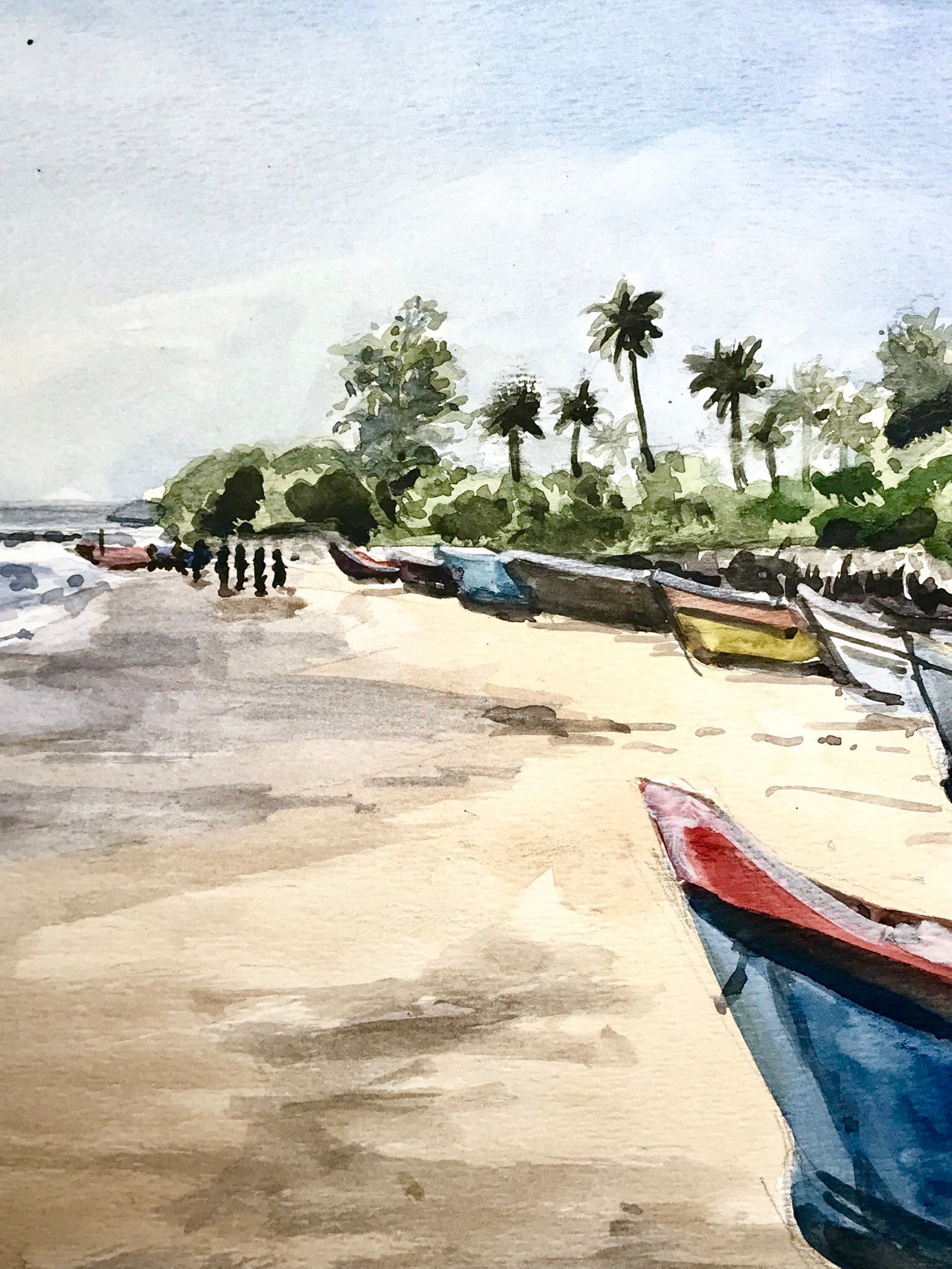 Sunny Goan Beach / Watercolor Painting / Goa India - Etsy Canada