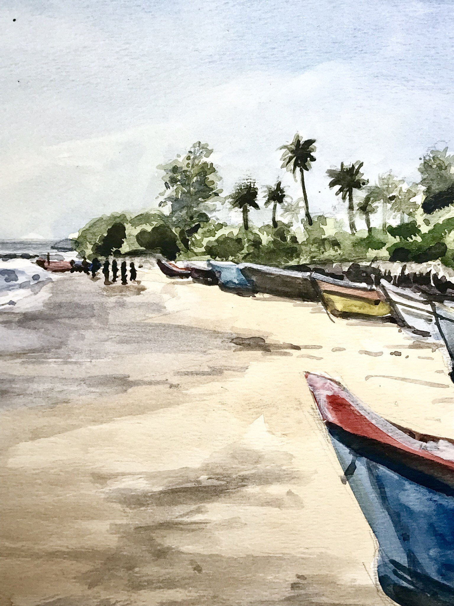 Sunny Goan Beach / Watercolor Painting / Goa India - Etsy Canada