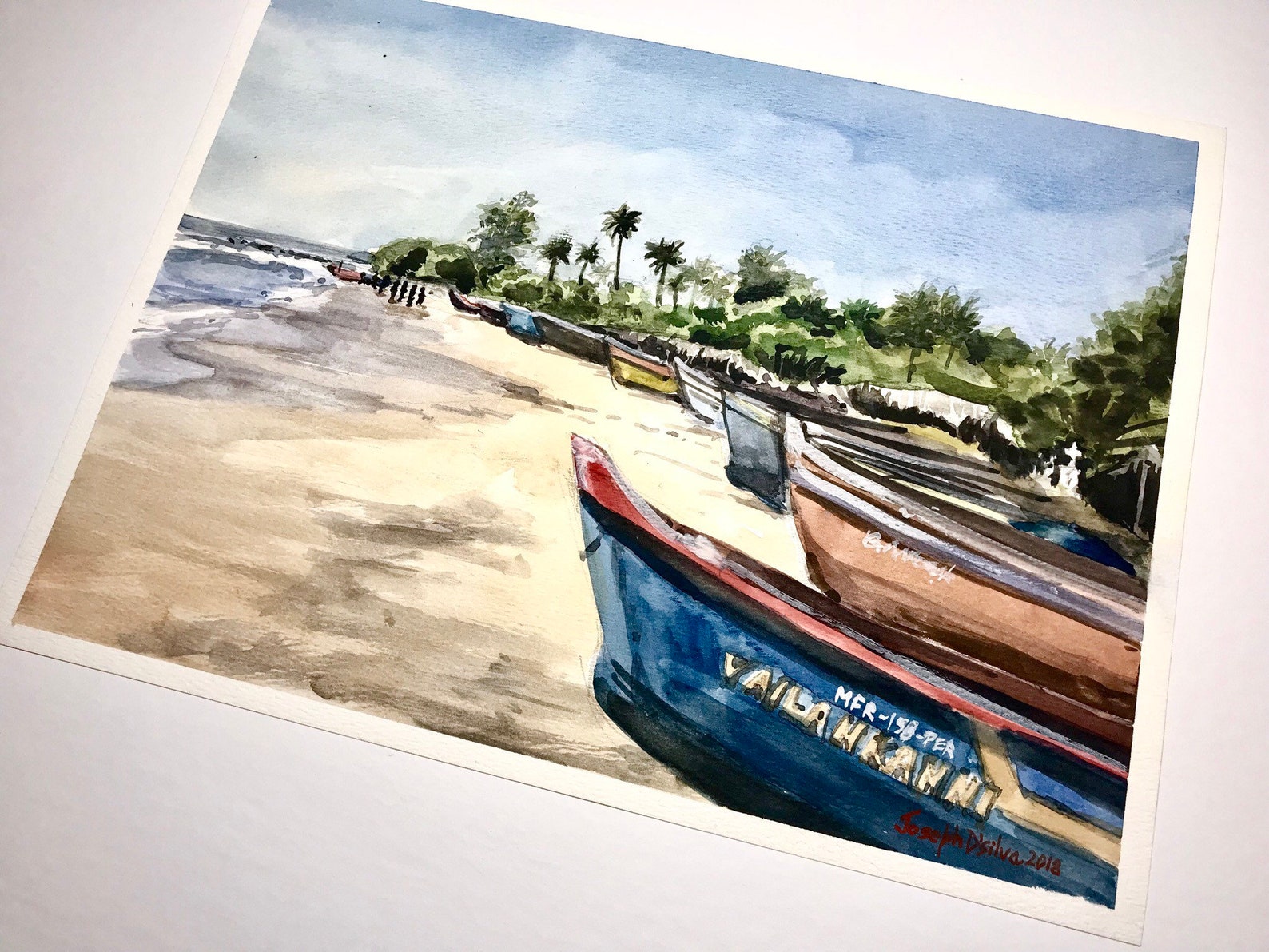 Sunny Goa Beach Painting, Watercolor Painting, Goa India Artwork, Goa ...