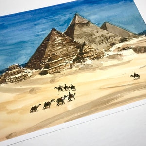 Pyramids of Giza / Egyptian Watercolor Painting / Desert - Etsy Canada