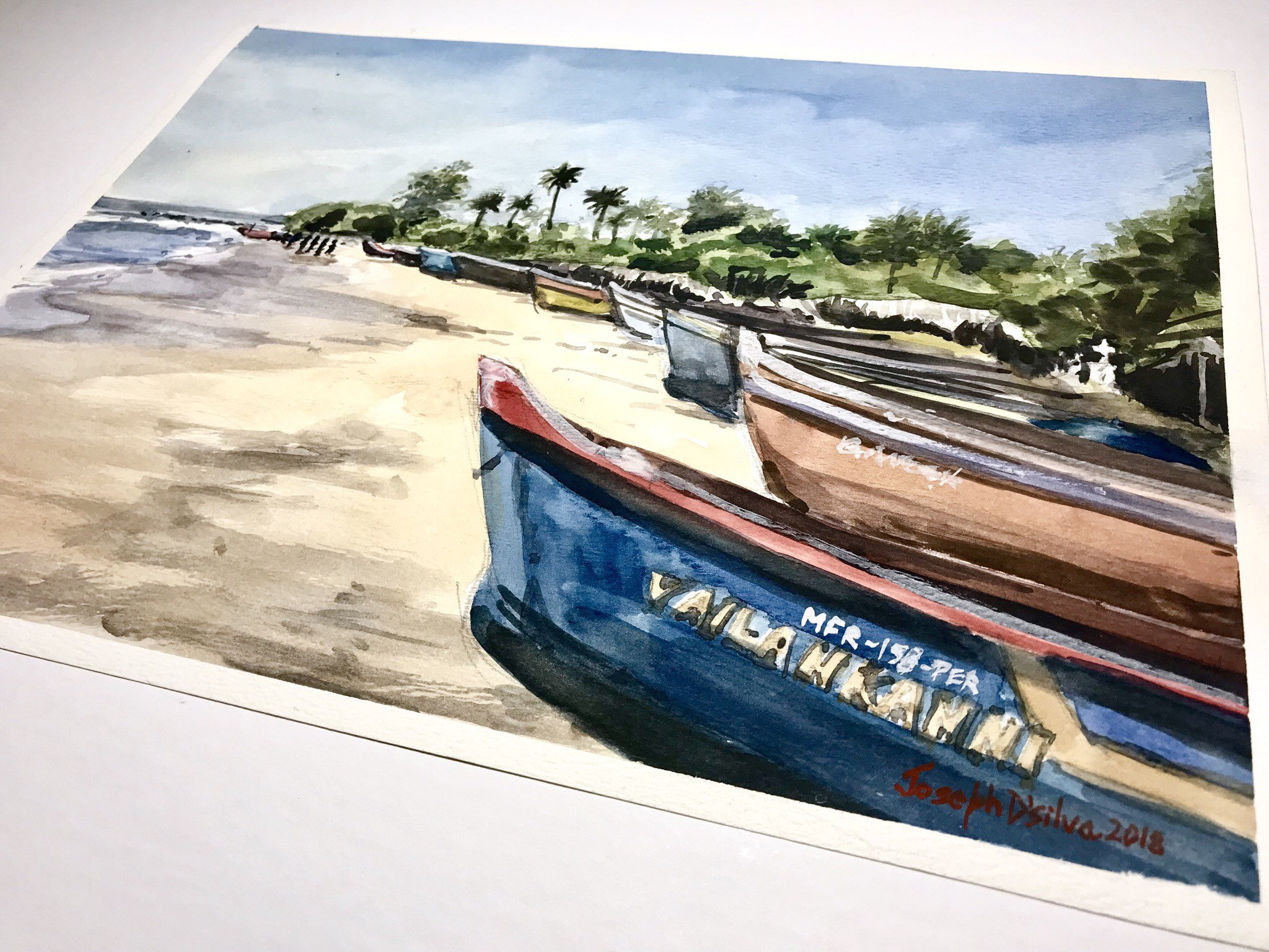 Sunny Goan Beach / Watercolor Painting / Goa India - Etsy Canada