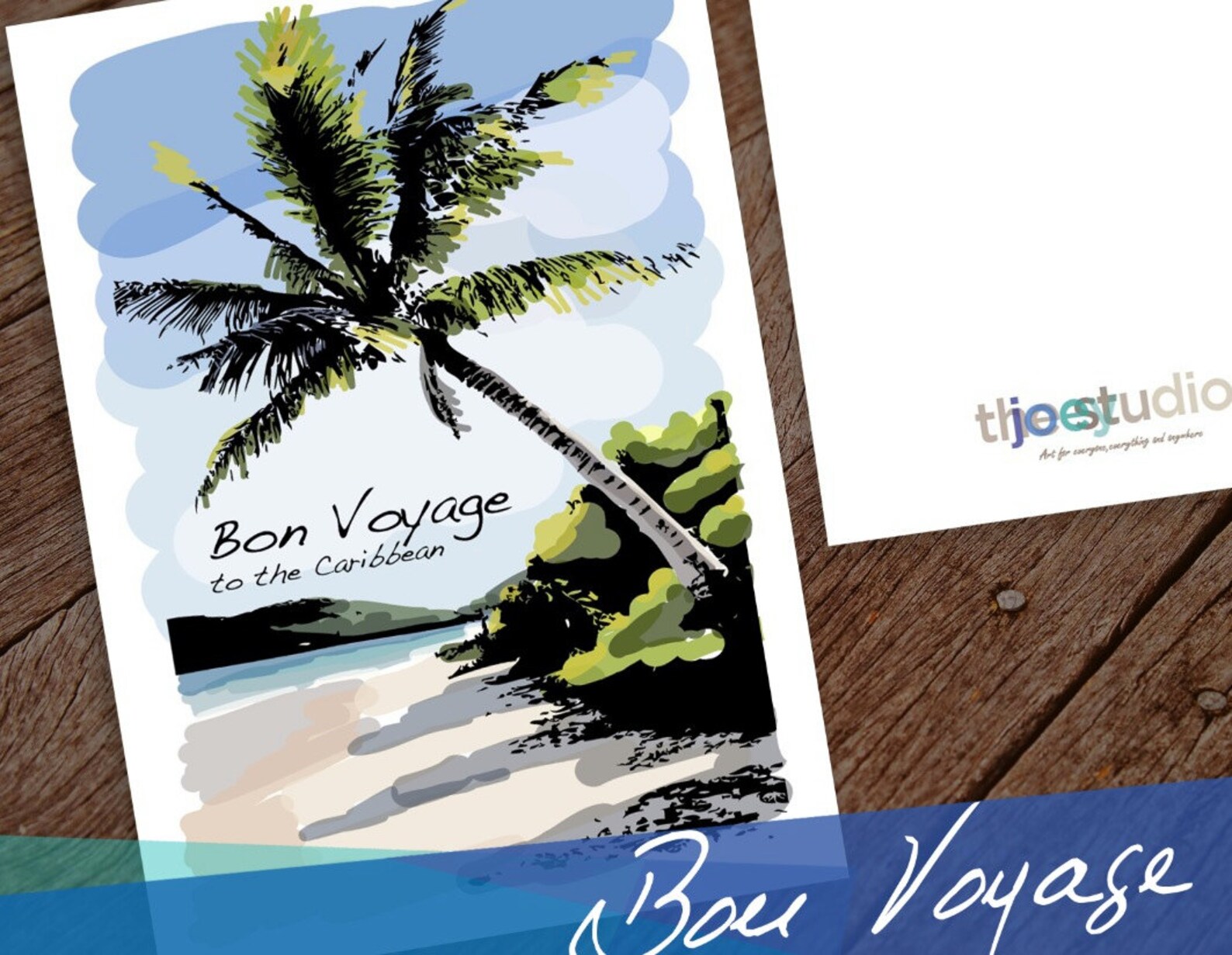 Caribbean Travel Greeting Card Greeting Card Bon Voyage to - Etsy Canada
