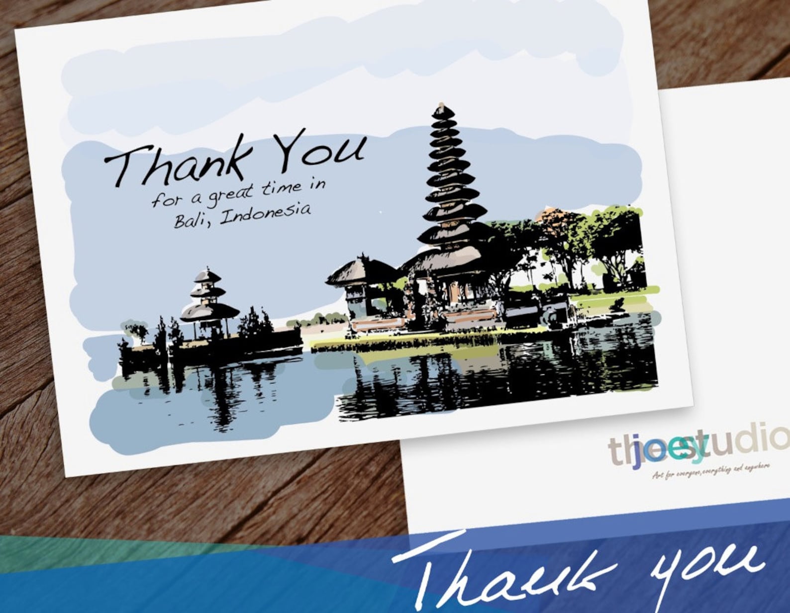 Bali Thank You Greeting Card Thank You Bali Indonesia 5x7 - Etsy