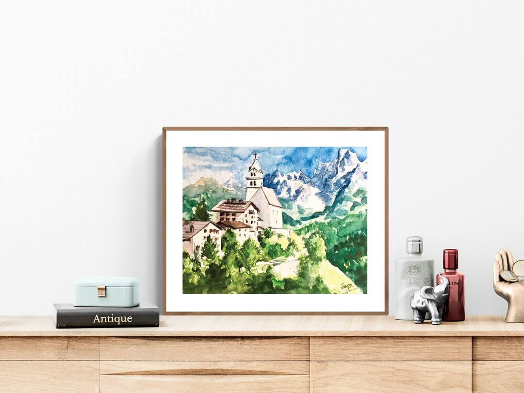 Italian Alps Art, Watercolor Art Print, Italian Landscape, Alps ...