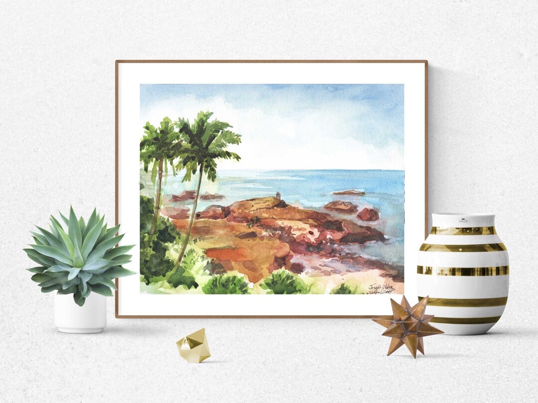 Goa Art, Goa Print, Watercolor Art Print, Anjuna Beach, Goa Painting ...