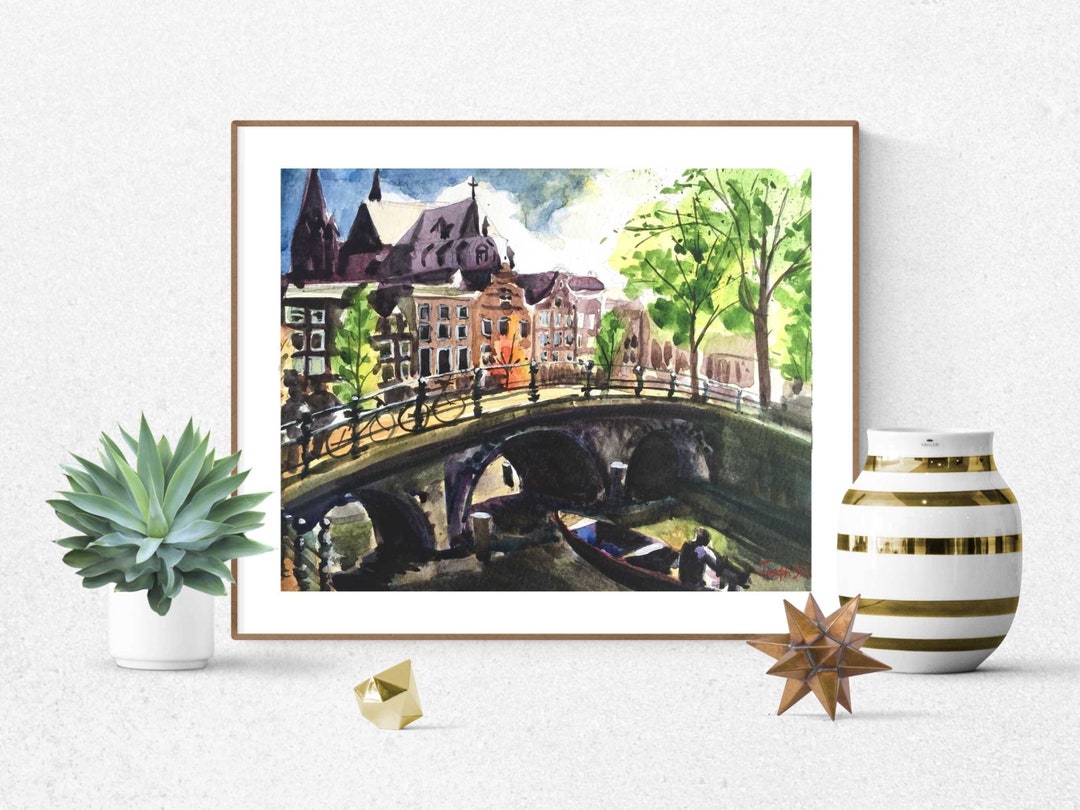 Amsterdam Print, Amsterdam Watercolor Art, Europe Print, Travel Art ...