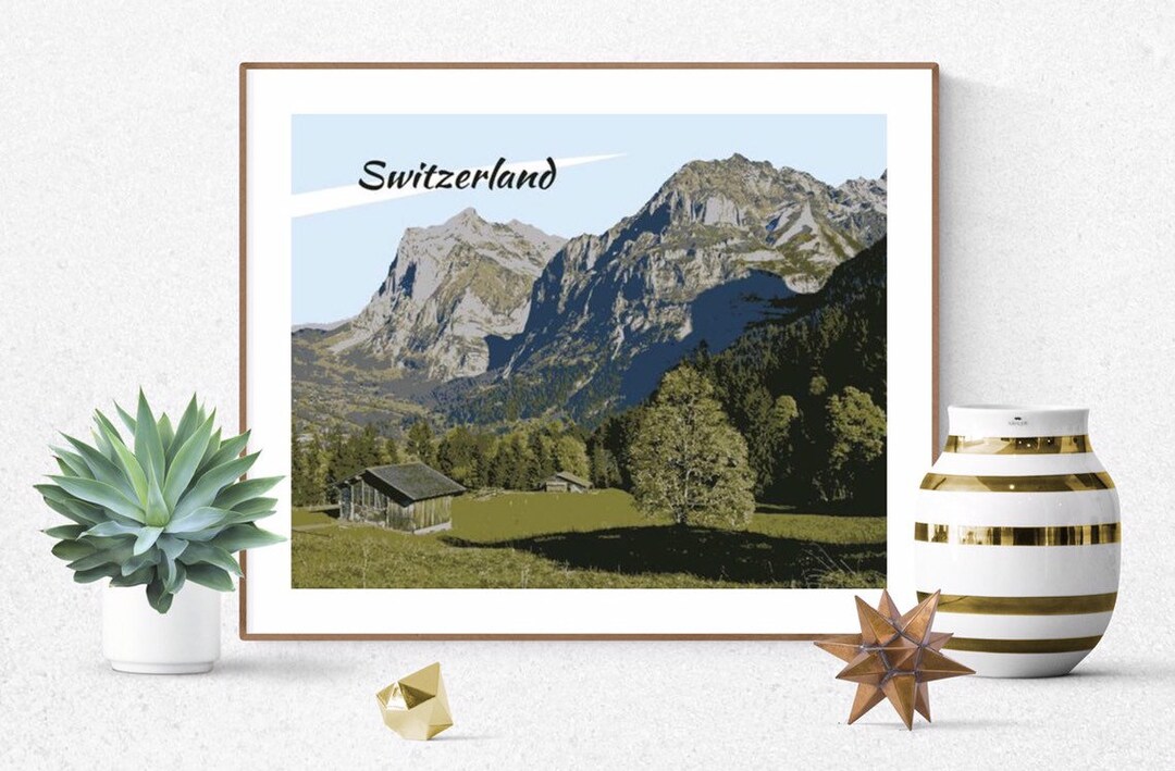 Swiss Alps / Switzerland Art / Alpine Range - Etsy