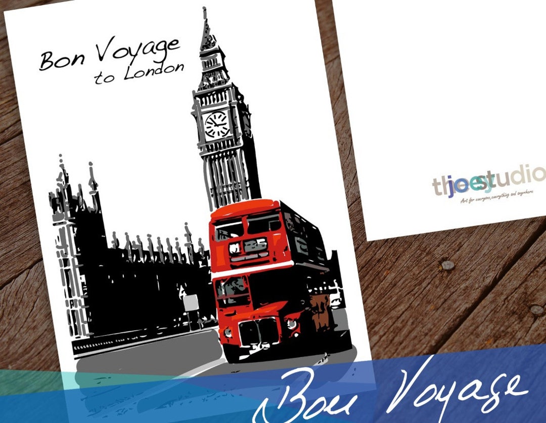 Blank London Greeting Card, Bon Voyage London Card, London Travel ...