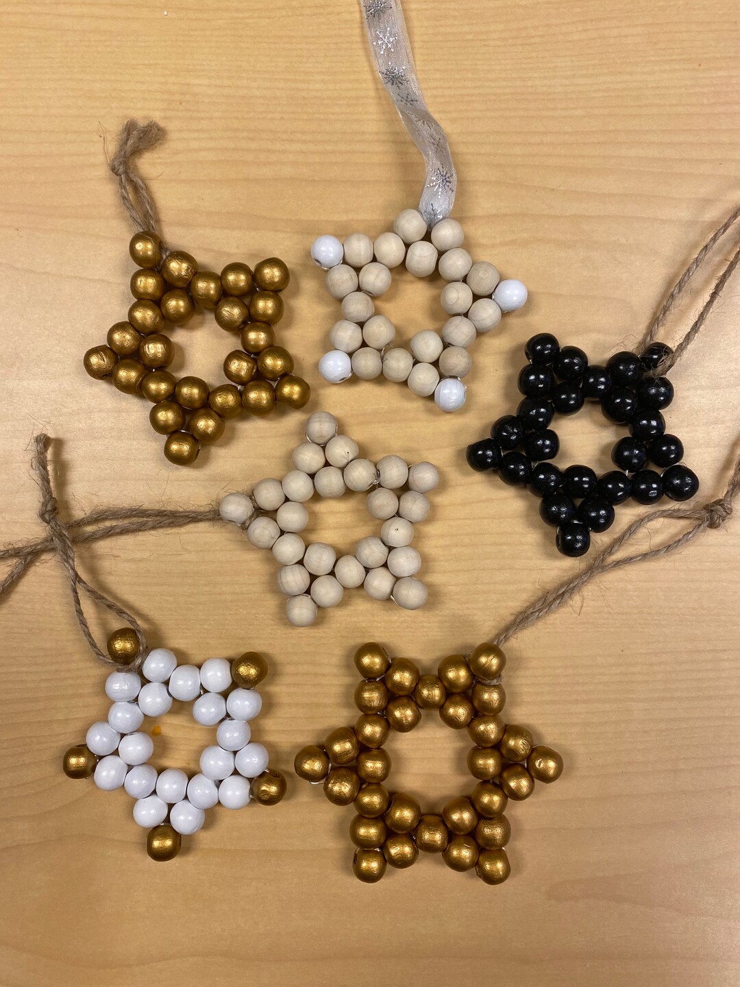 Wooden Bead Star Ornament - Etsy