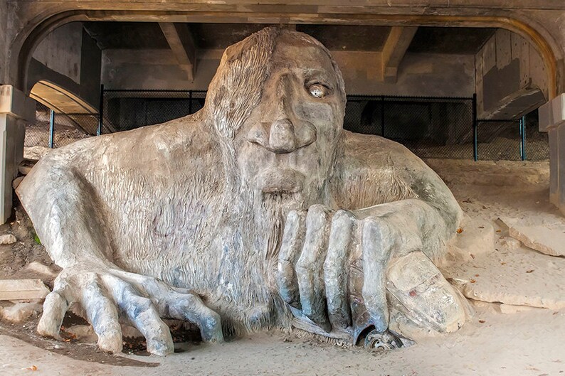 Troll Sculpture Image, Seattle Photo, Bridge Troll Picture - Etsy