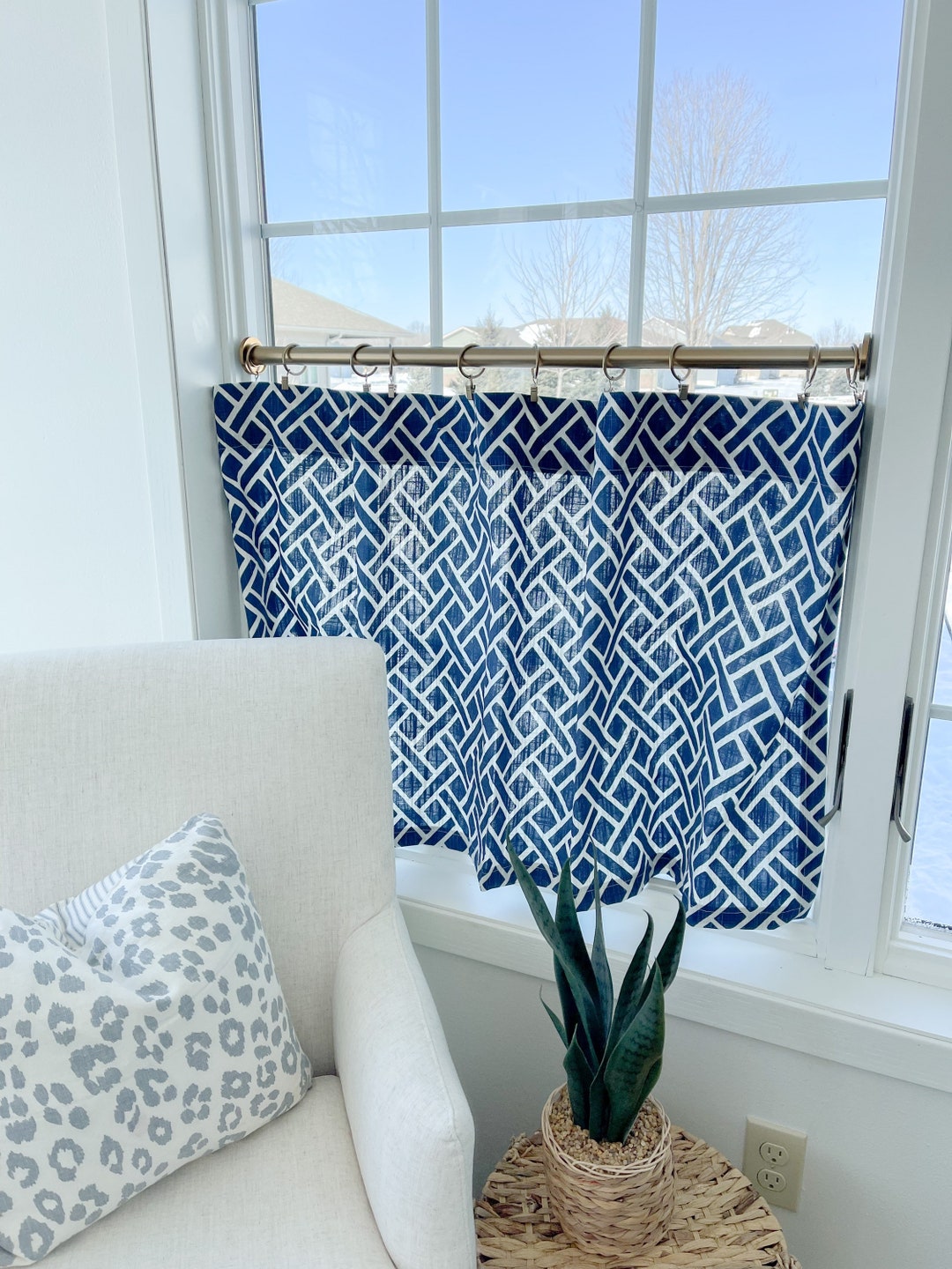 Eastwood Print Cafe Curtain: Mid-century Modern Kitchen Window ...
