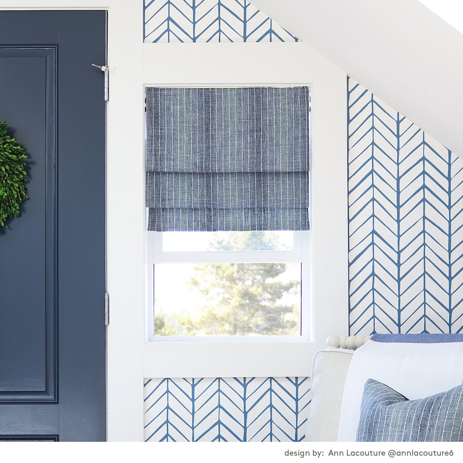 Luxury Woven Indigo Blue Drapes Vertical Stripe Curtains - Etsy