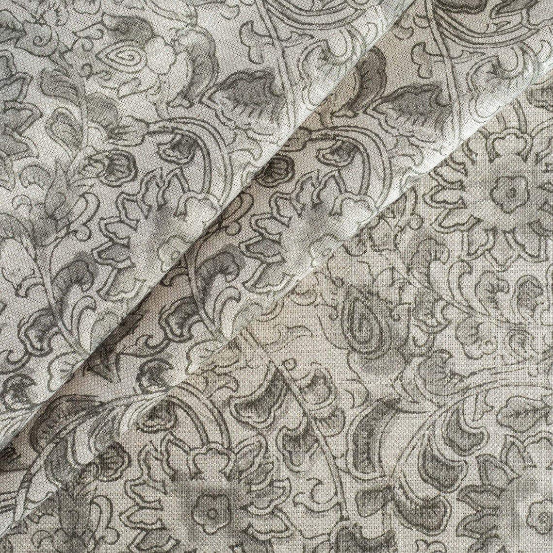 1 Pair of Beautiful Soft-grey Block Print Style Pattern - Etsy