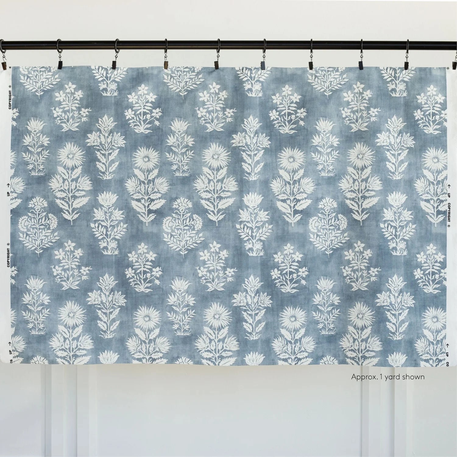 Elevate Your Windows With This Indigo Blue Drapery Features a Large ...