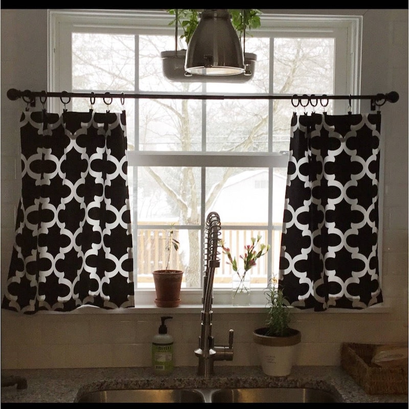 Black Cafe Curtains - Etsy