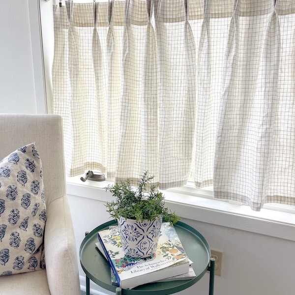 Windowpane Curtains - Etsy