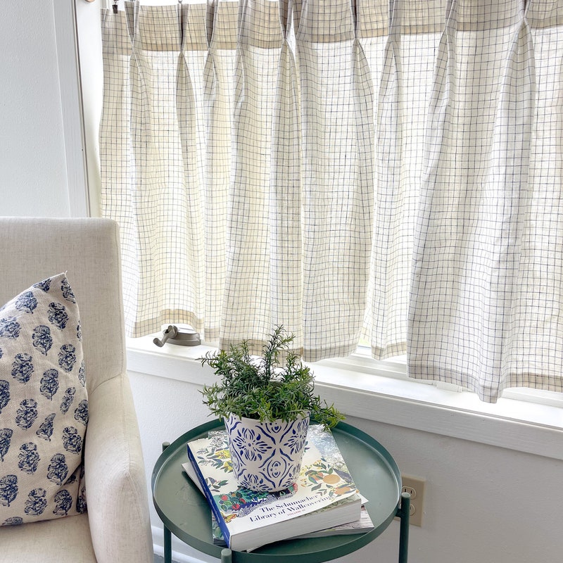 Windowpane Curtains - Etsy