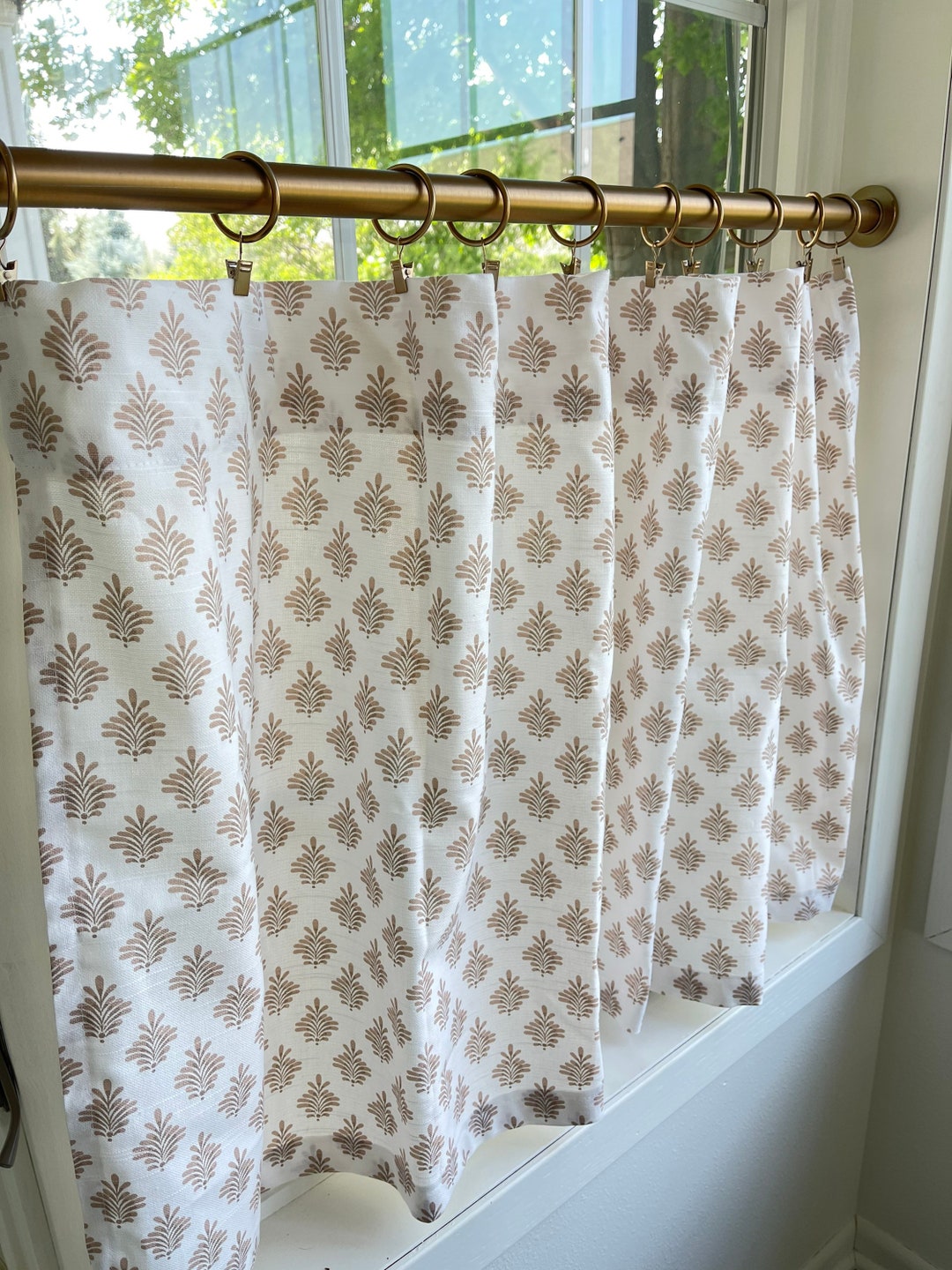 Dyann Block Print Cafe Curtain , Tier Curtains, Kitchen Curtains ...