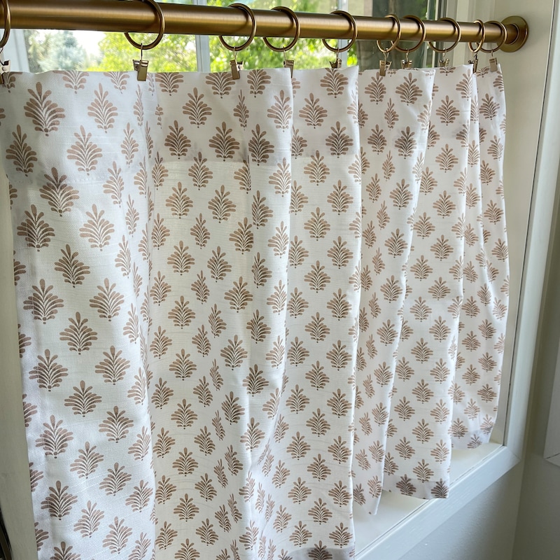 Block Print Blue Curtain - Etsy