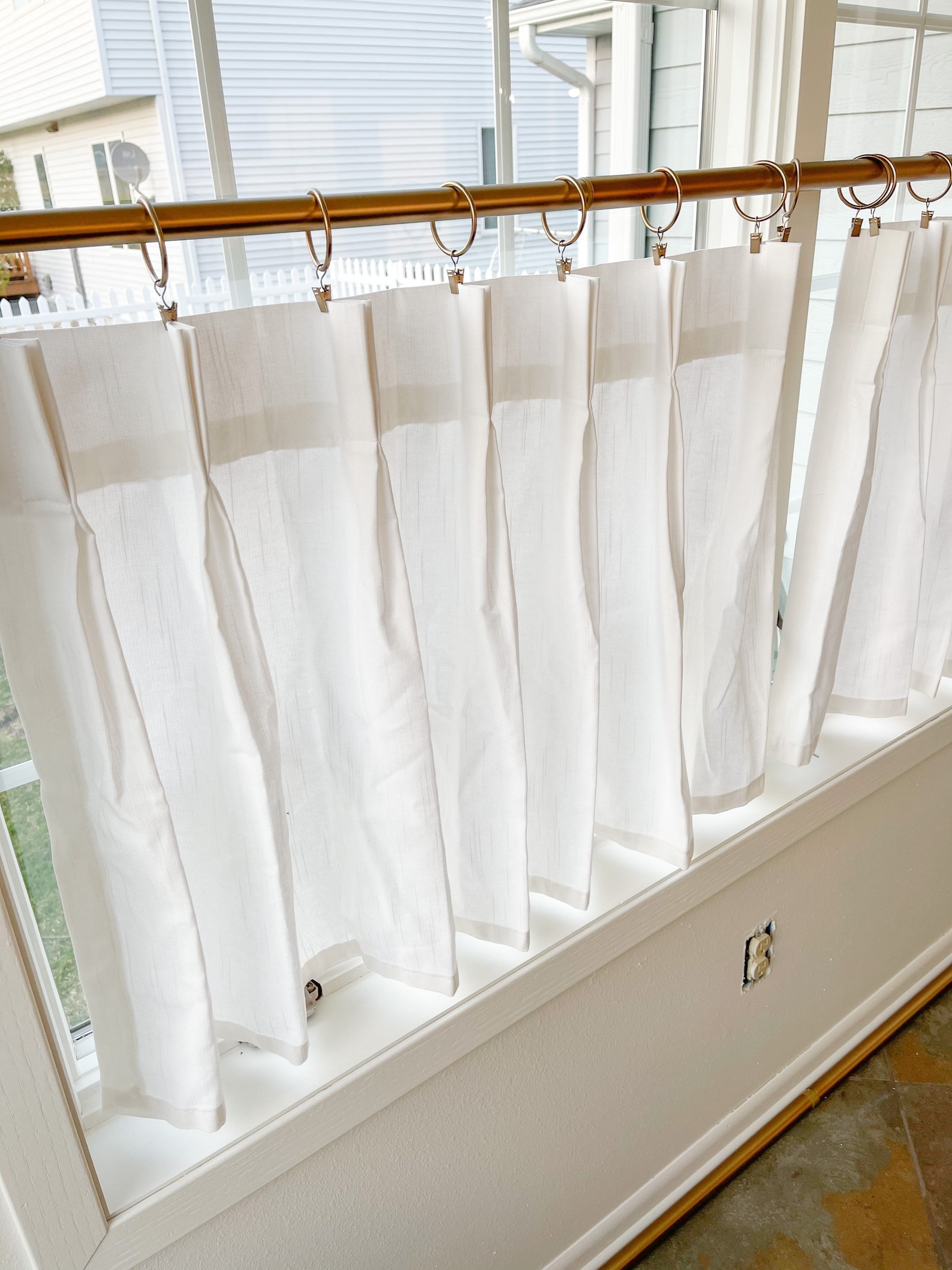 Pleated Solid Cotton Linen LOOK Texture Cafe Curtains , Tier Curtains ...