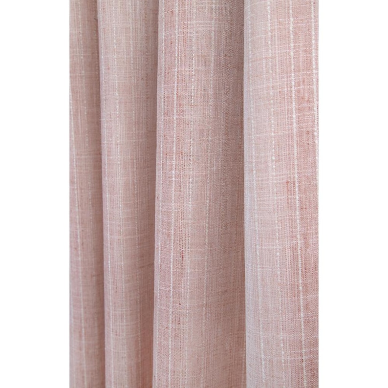 Luxury Linen Blush Pink Drapes Vertical Stripe Curtains - Etsy