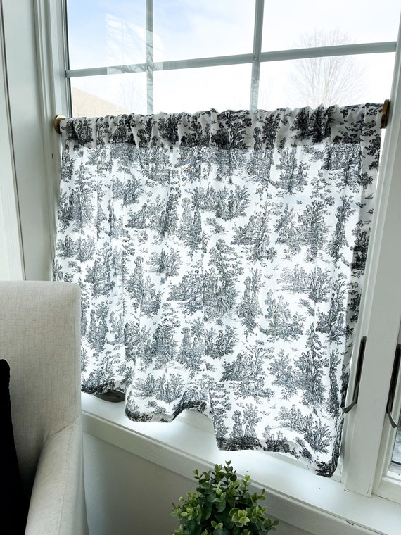 Black Toile Kitchen Curtains