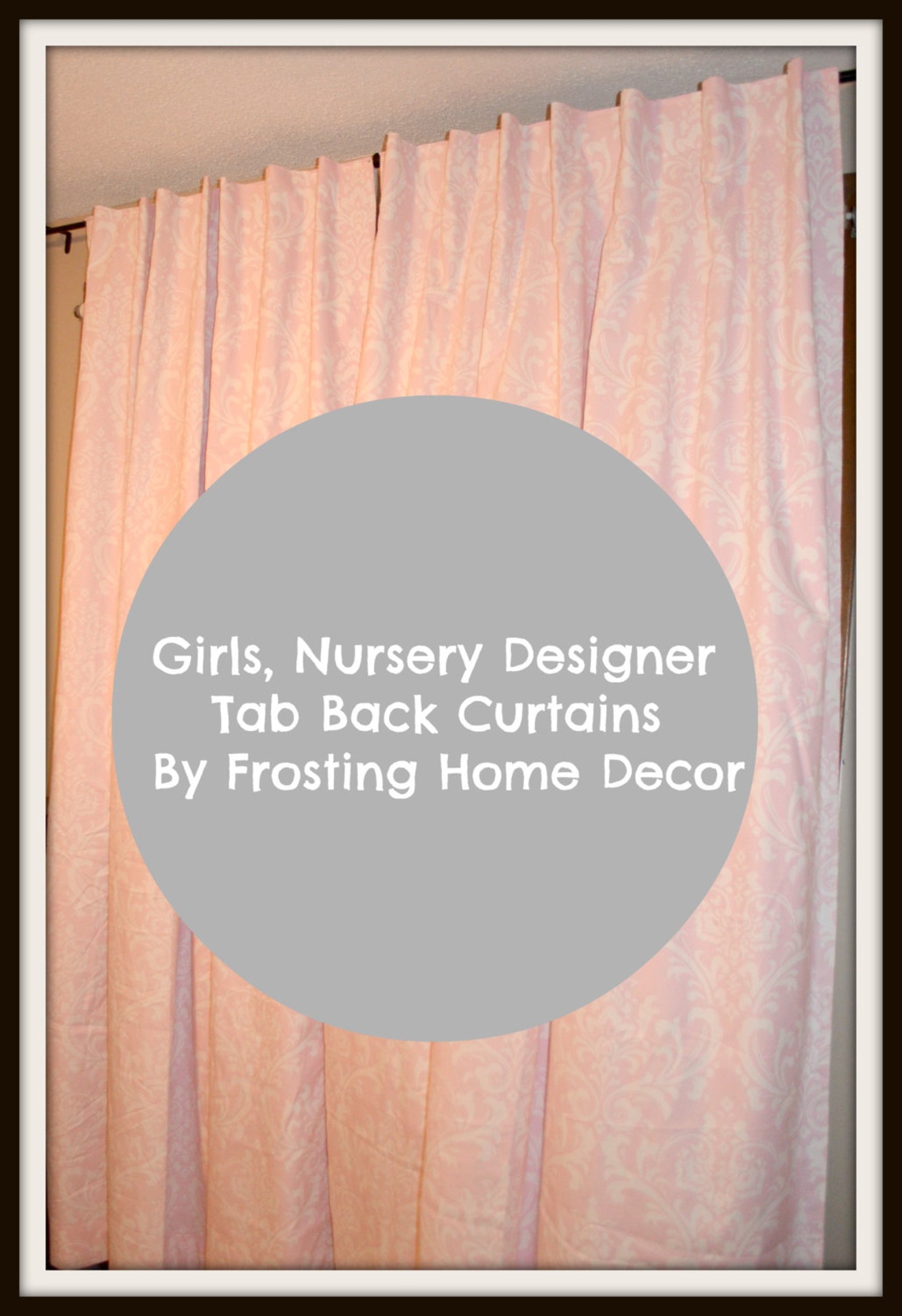 Little Girls Pink Fabric Curtains Window Treatments Drapes | Etsy