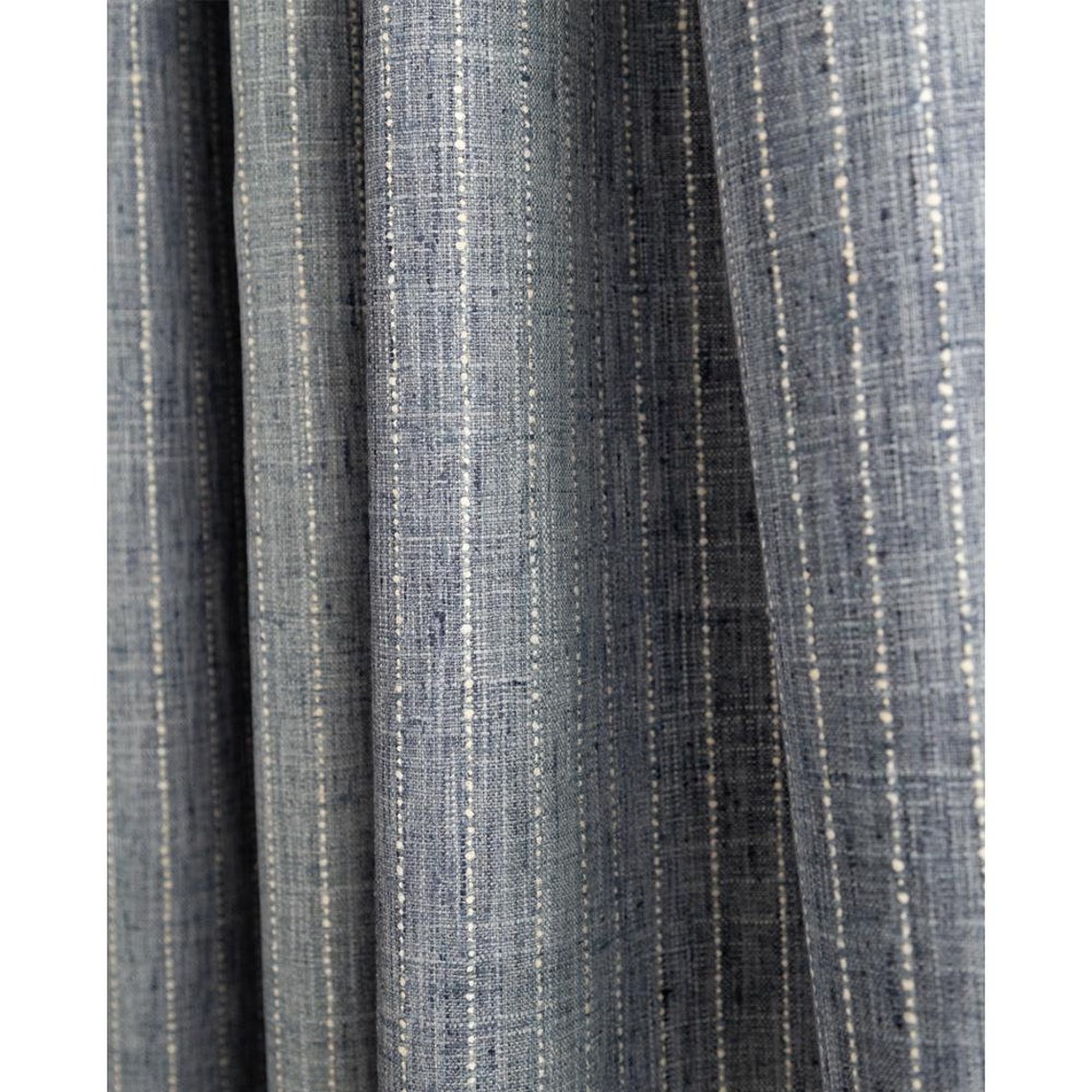Luxury Woven Indigo Blue Drapes Vertical Stripe Curtains - Etsy