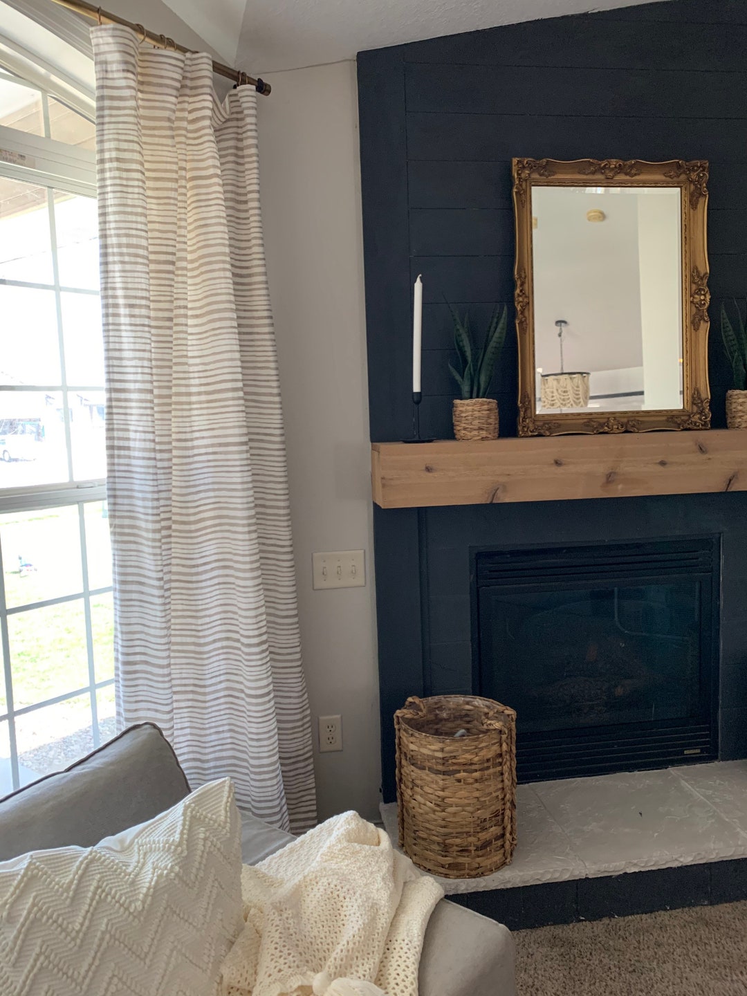 Luxe Cotton Horizontal Striped Curtains, Boho Curtains, Window ...