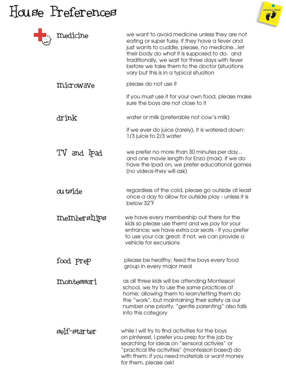 CUSTOM Typical Nanny Day Schedule, Ideas, and Emergency Contacts - Etsy