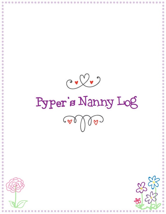 CUSTOM Nanny Complete schedule Emergency & Log | Etsy
