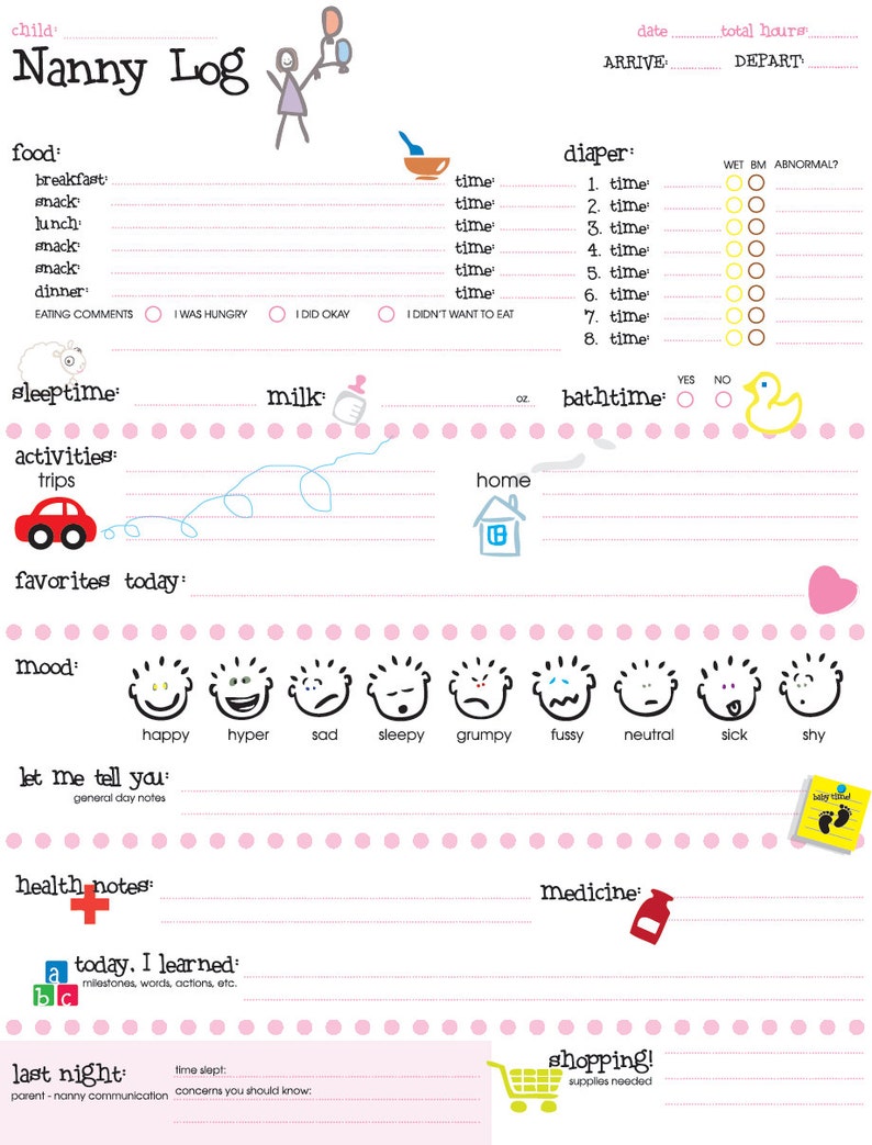 Nanny Log - PINK - Etsy