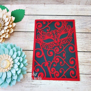 Masquerade SVG Card,invitation Card Svg,laser Cutting Card,silhouette ...