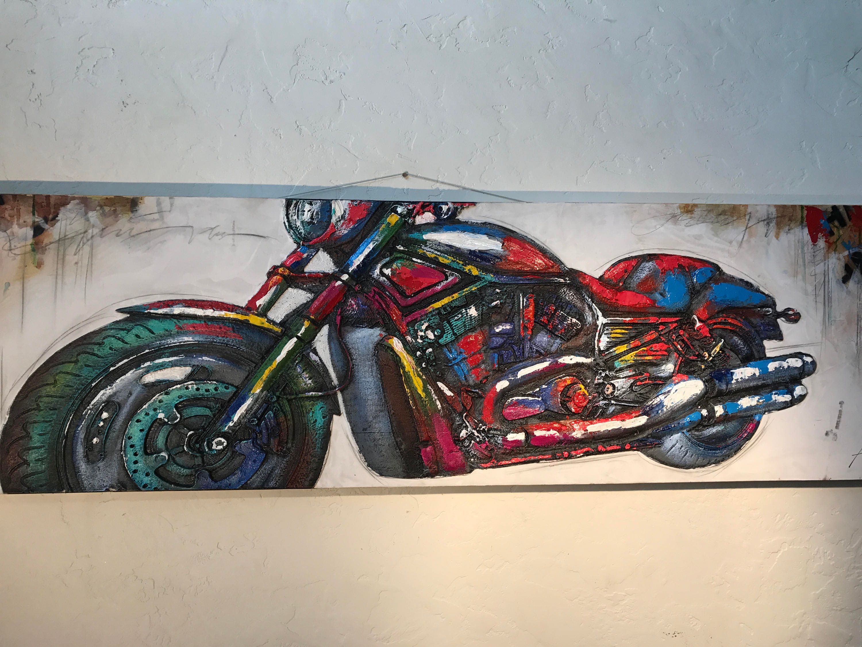 Giant Dimensional Motorcycle Graffiti Art Painting,acrylic - Etsy