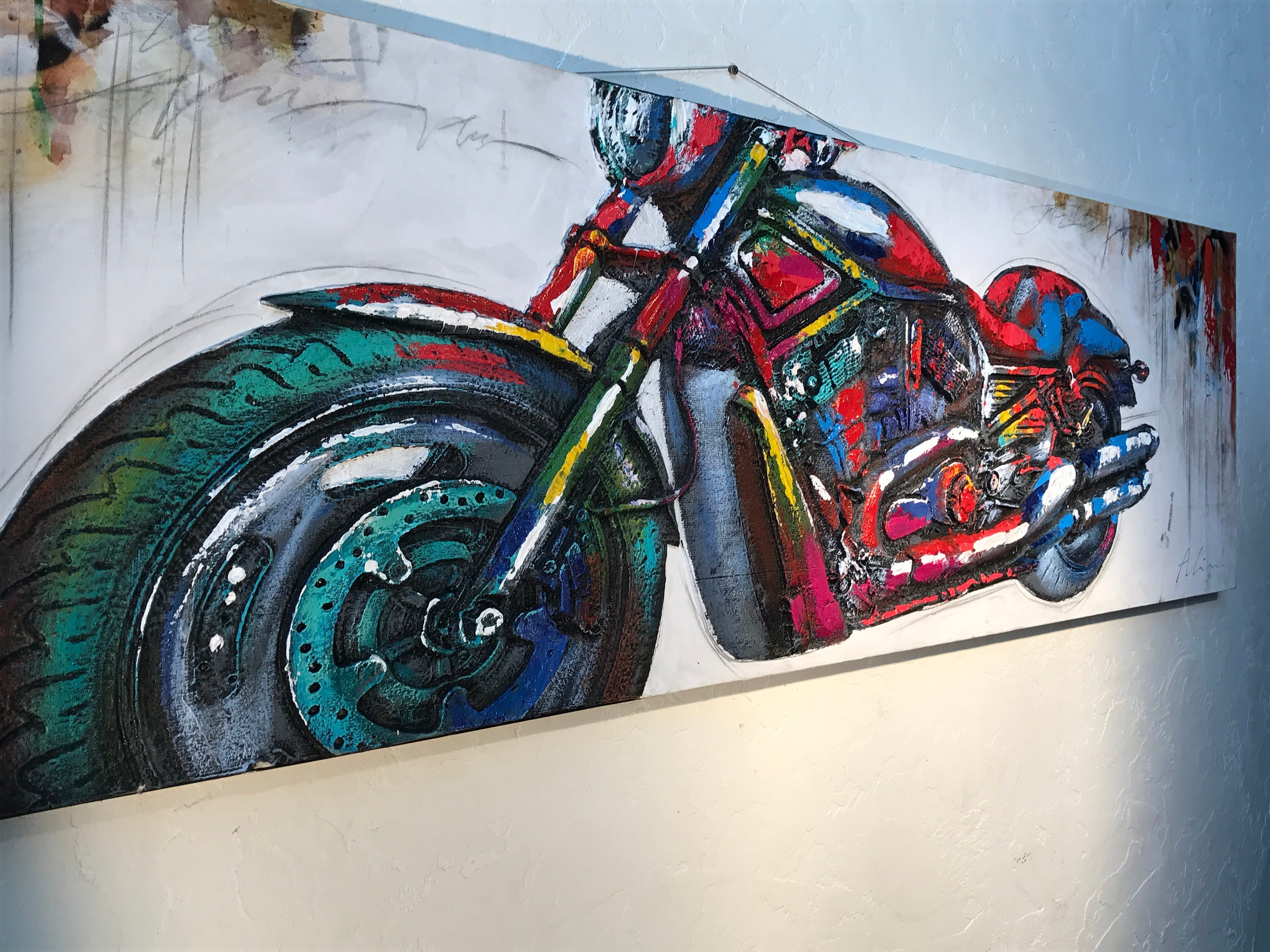 Giant Dimensional Motorcycle Graffiti Art Painting,acrylic - Etsy