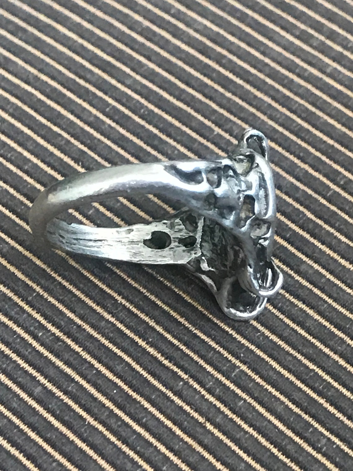 1960s Hippie Rocker Abstract Sterling Ring With Raw Turquoise | Etsy