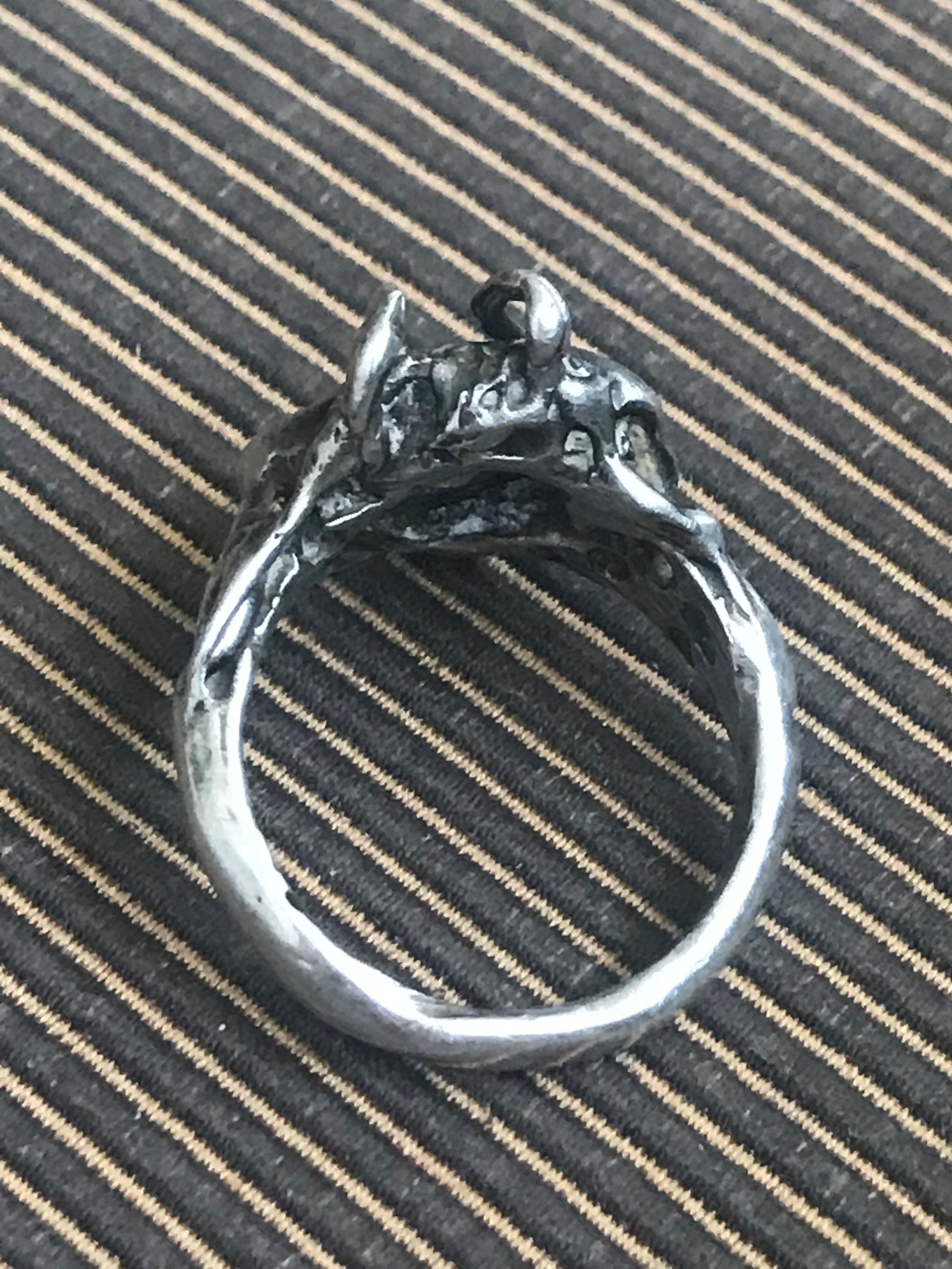 1960s Hippie Rocker Abstract Sterling Ring With Raw Turquoise - Etsy