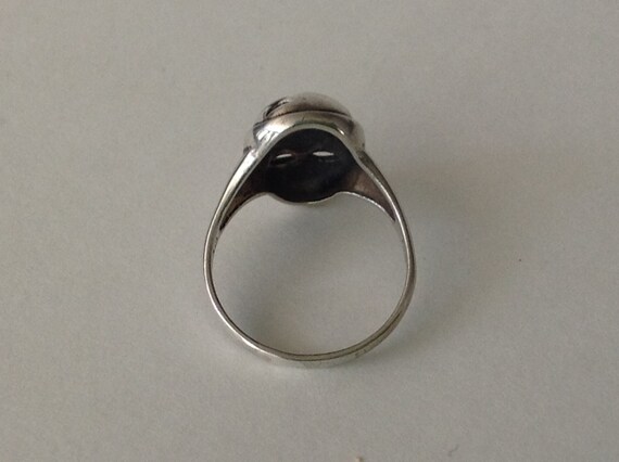 Sterling Silver Rocker Skull Ring, Signed c.1980 - Gem