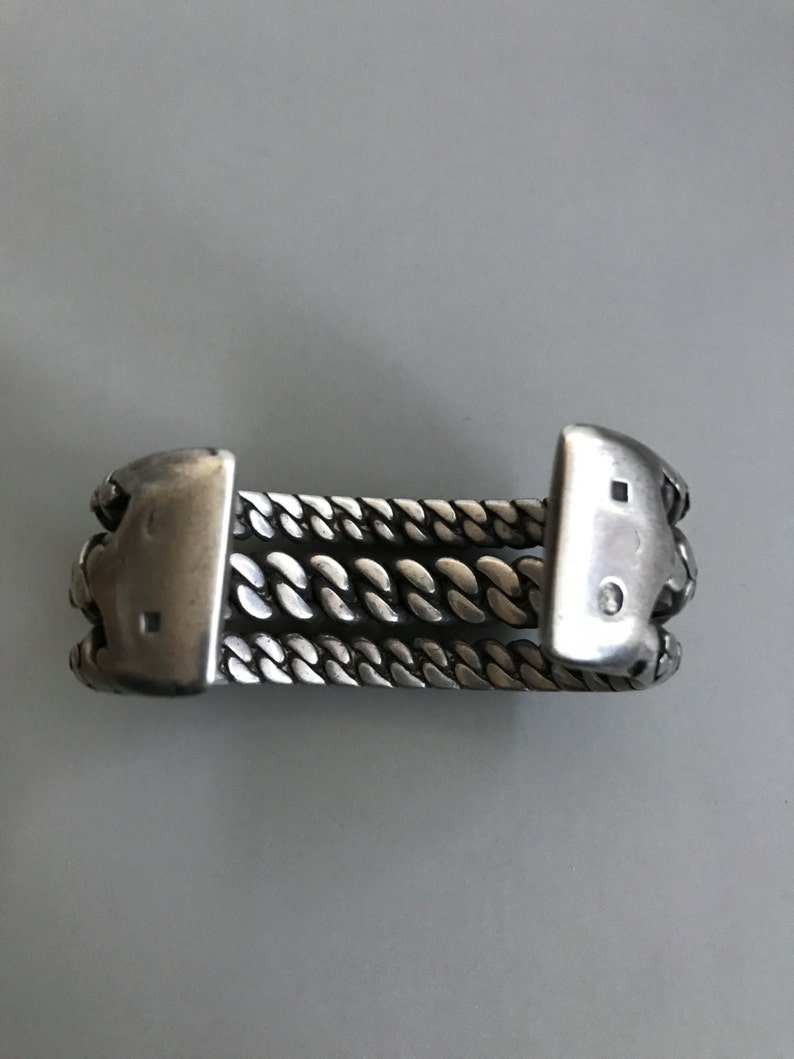 Heavy Duty Rocker Biker Lifestyle Silver Chain Cuff Bracelet - Etsy