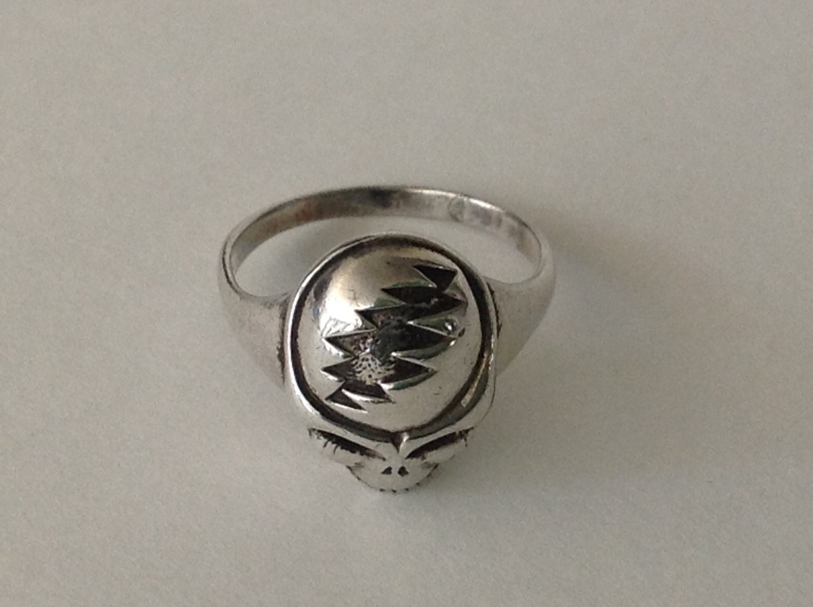 Sterling Silver Rocker Skull Ring, Signed C.1980 - Etsy