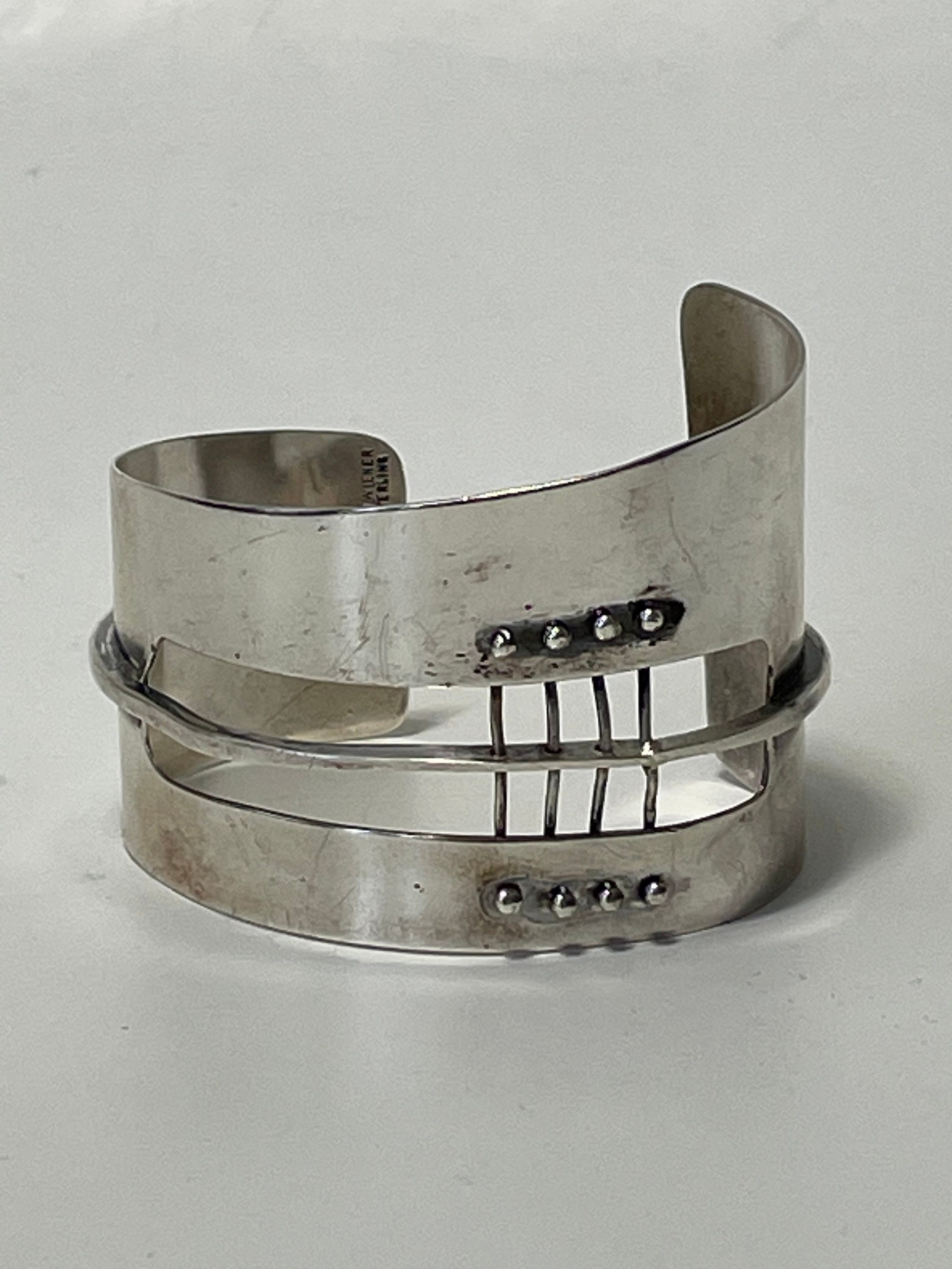 Ed Wiener 1950's New York Constructivist Sculptural Cuff Bracelet .925 ...