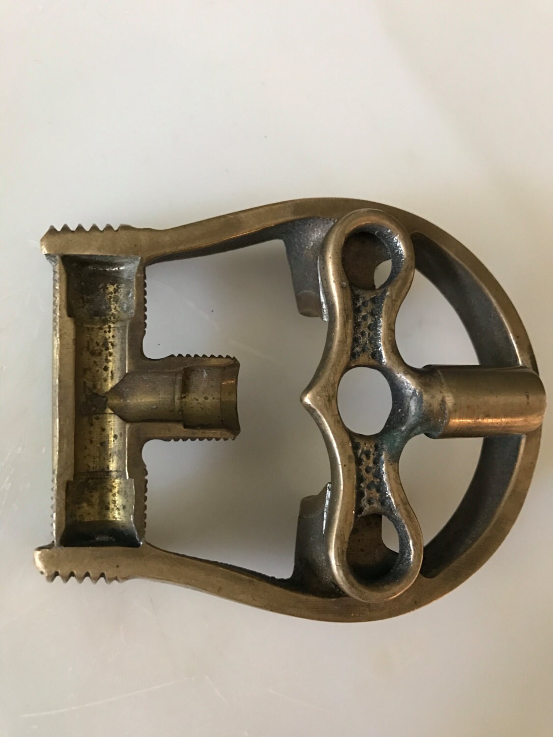 Crude Solid Brass Brutalist Biker Rocker Belt Buckle Vintage - Etsy