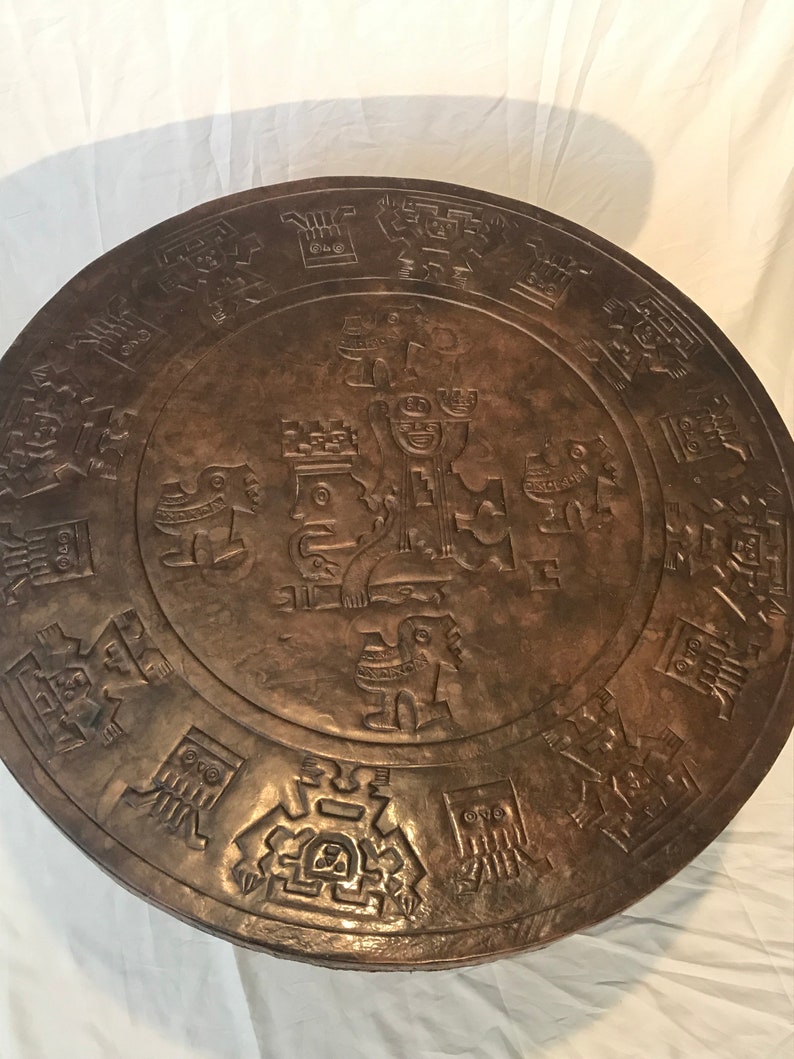 Mythological Hand Tooled Leather Top Table - Etsy