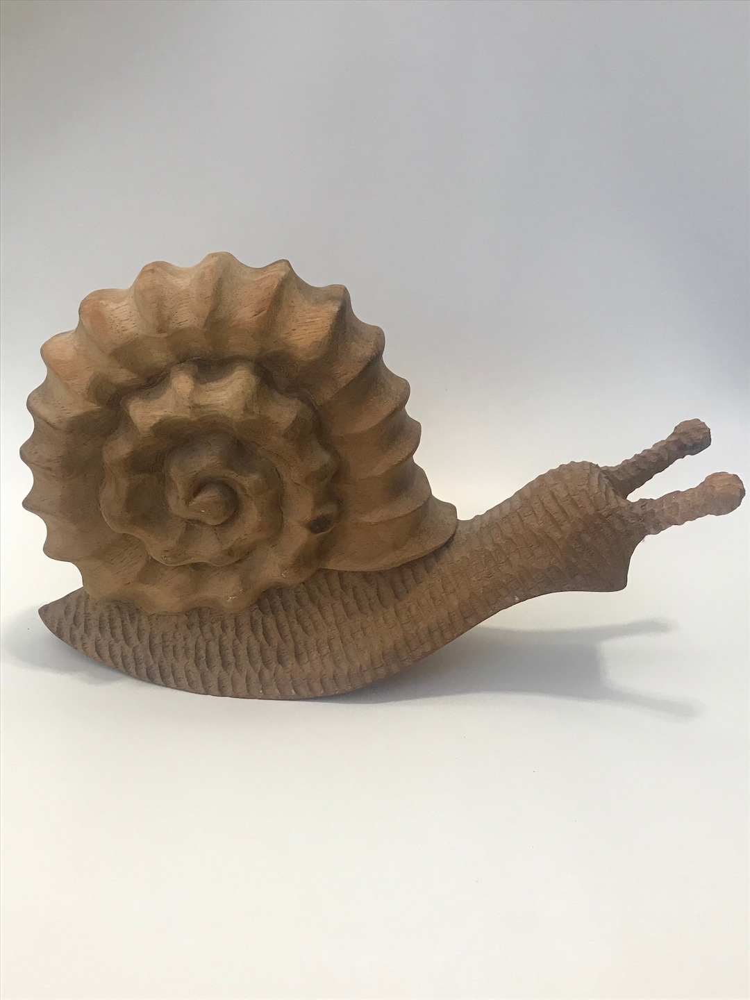 Giant Mid Century Folk Art Wood Snail Handcrafted - Etsy