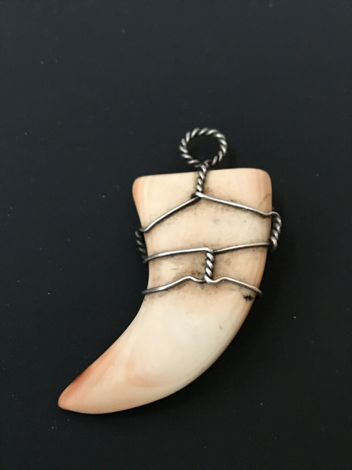 Powerful Hand Carved Stone Claw Sterling Silver Pendant | Etsy