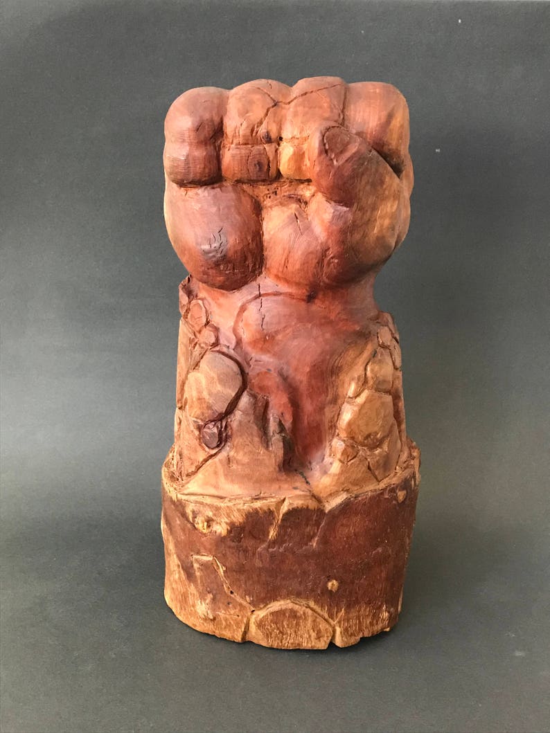 Raise Power Fist Sculpture of Hand-carved Wood - Etsy