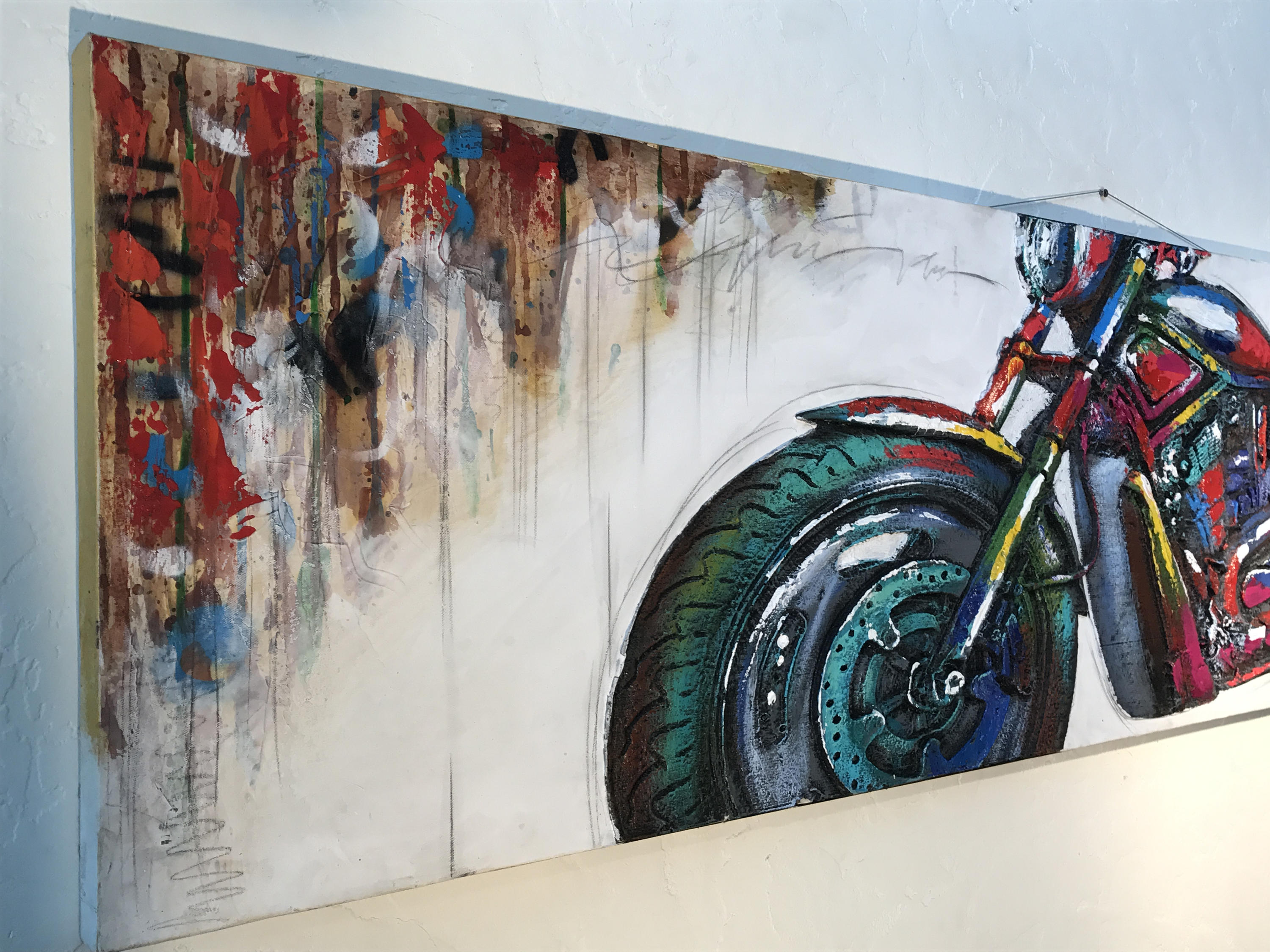 Giant Dimensional Motorcycle Graffiti Art Painting,acrylic - Etsy