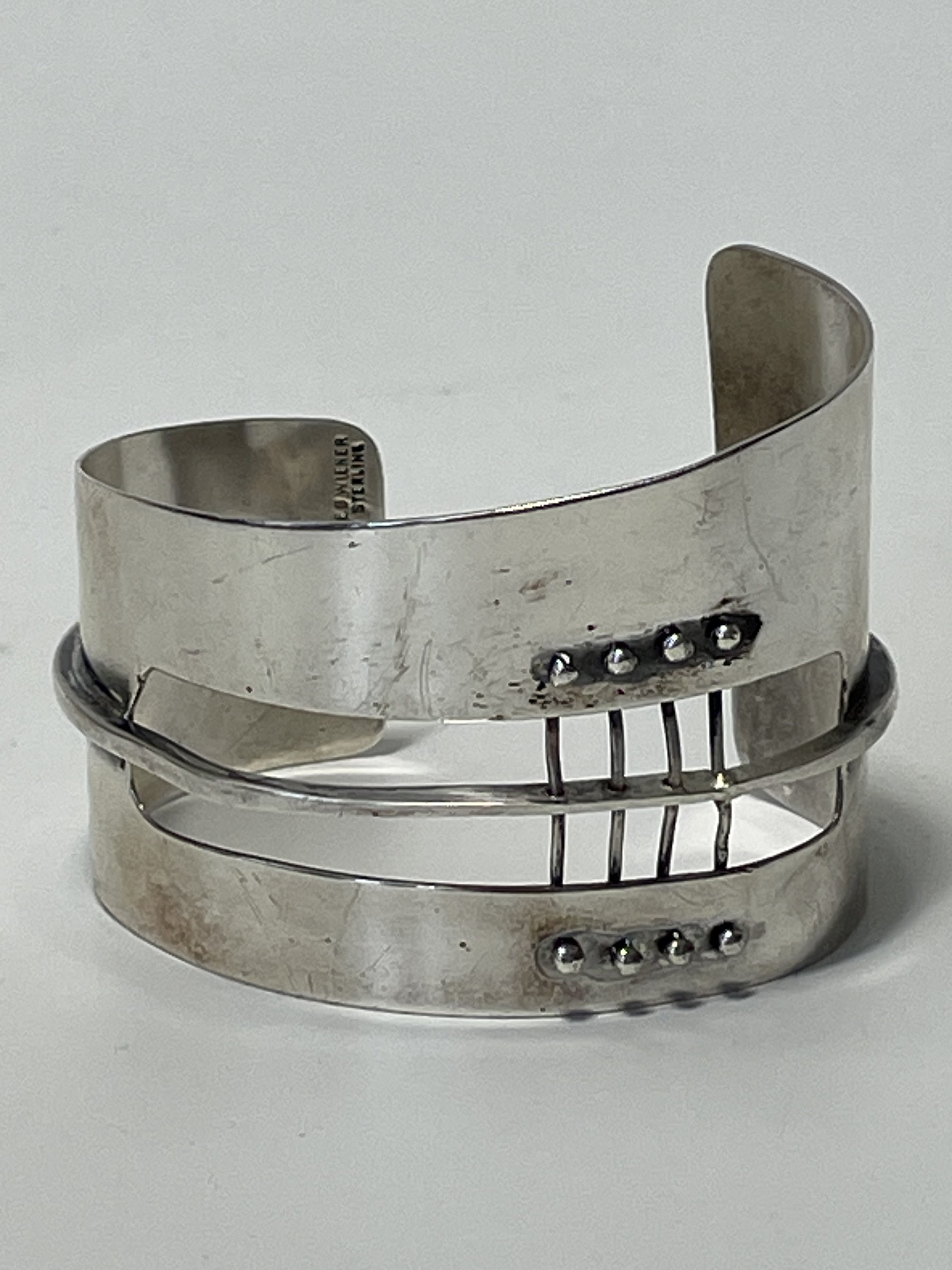 Ed Wiener 1950's New York Constructivist Sculptural Cuff Bracelet .925 ...